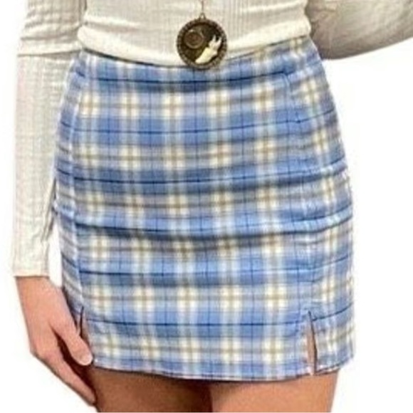 & Other Stories | Dresses | Blue Plaid Mini Skirt | Poshmark